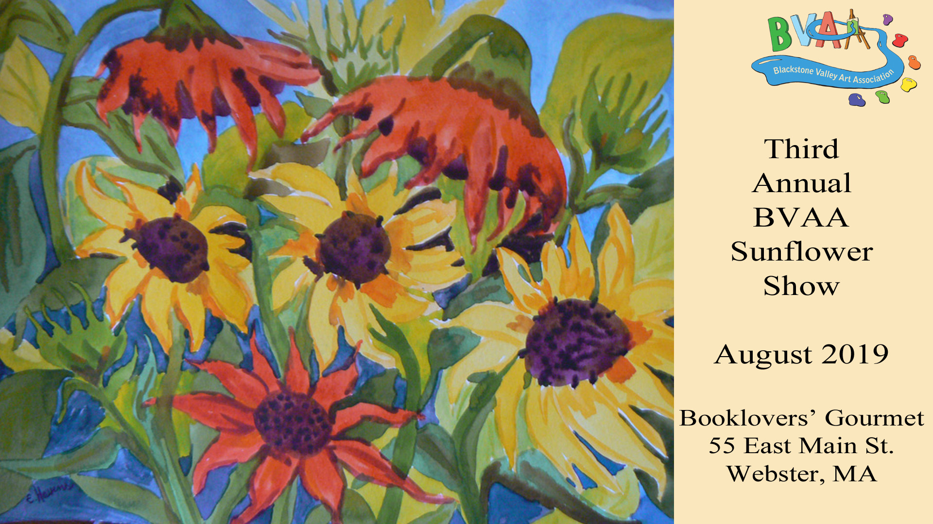 2019 BVAA Sunflower Show at the Booklovers’ Gourmet – Blackstone Valley ...