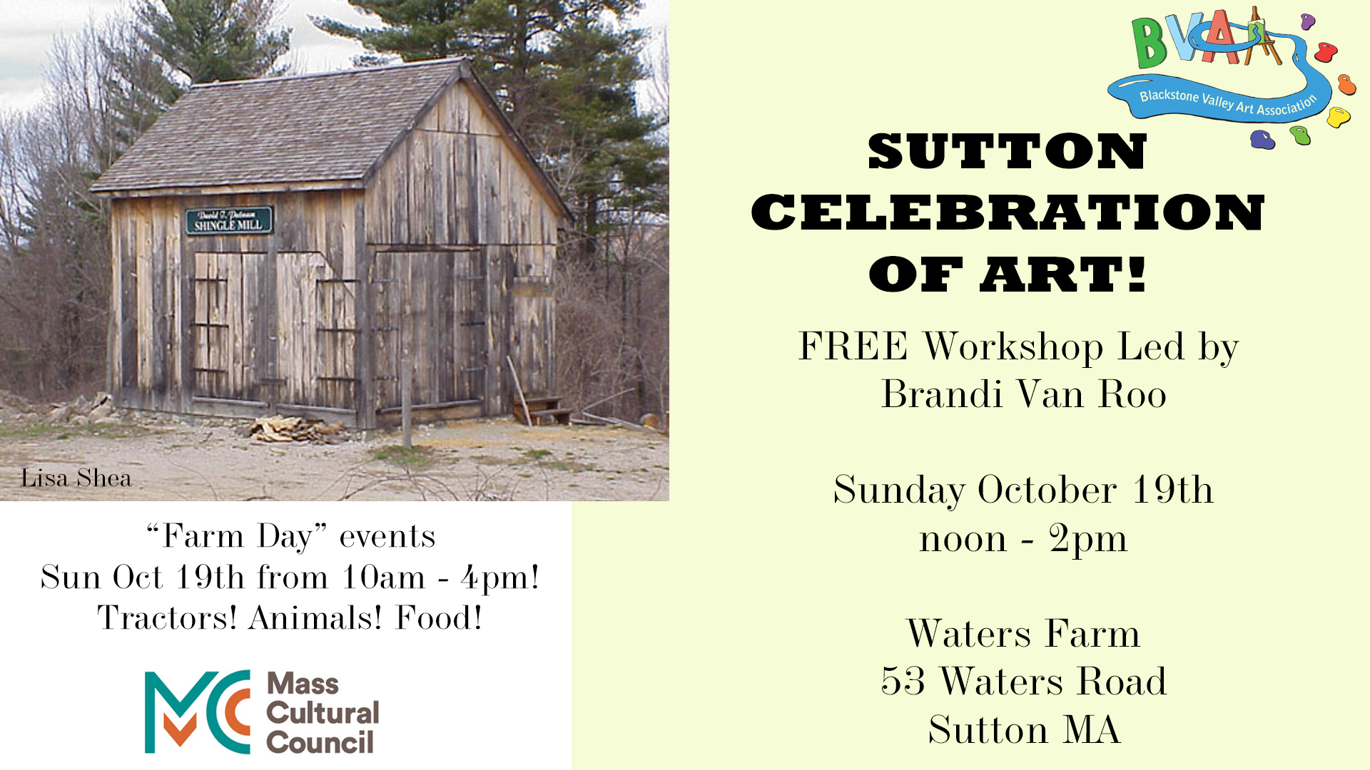 Art Workshop with Brandi Van Roo at Waters Farm Sutton – Blackstone ...